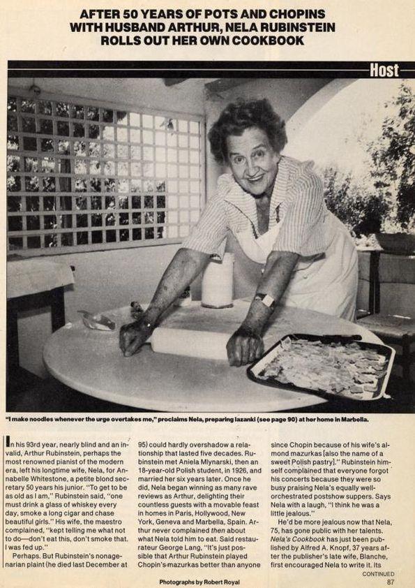 After 50 years of pots and Chopins with husband Arthur, Nela Rubinstein ...