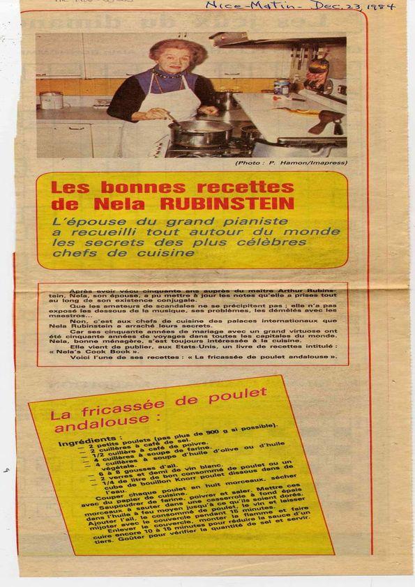 Les bonnes recettes de Nela Rubinstein | Biblioteca Virtual Miguel de ...