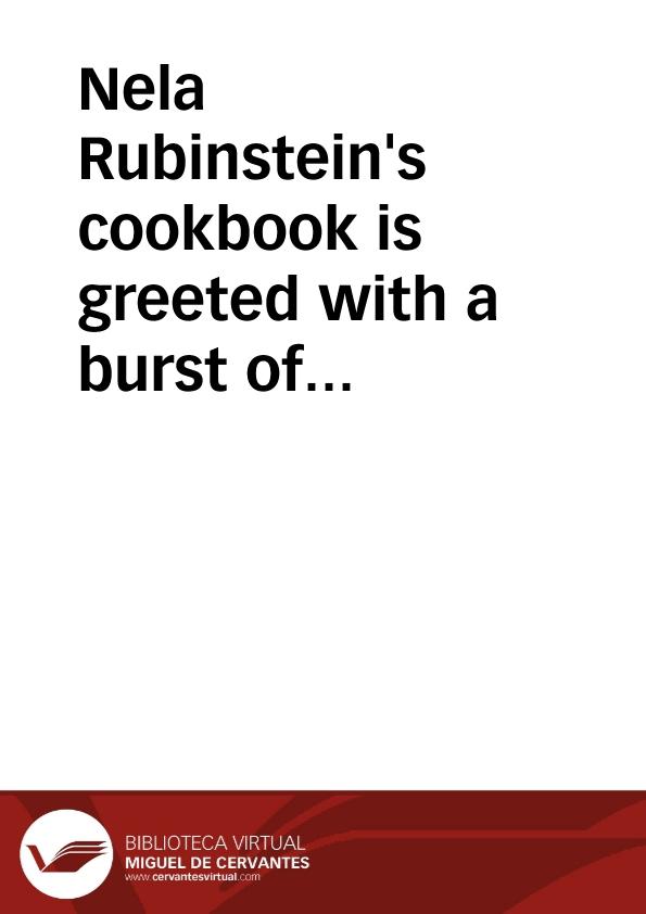 Nela Rubinstein's cookbook is greeted with a burst of bravos ...